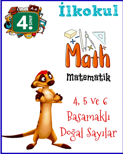 4. Sınıf 4, 5,6 Basamaklı Doğal Sayıları Okuma ve Yazma Konu Anlatımı Sayfası - Özge Öğretmen